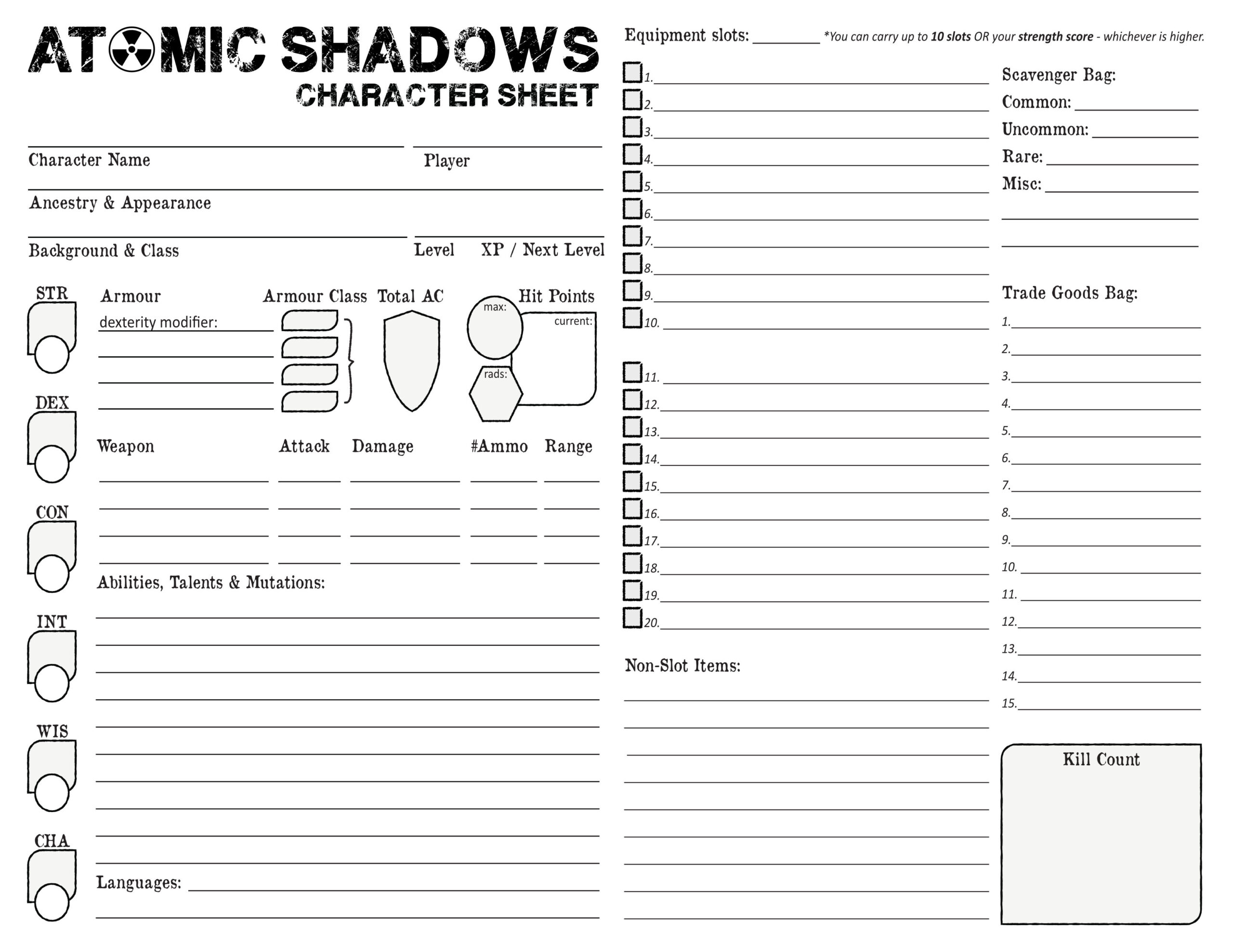 Atomic Shadows Character Sheet (PDF)